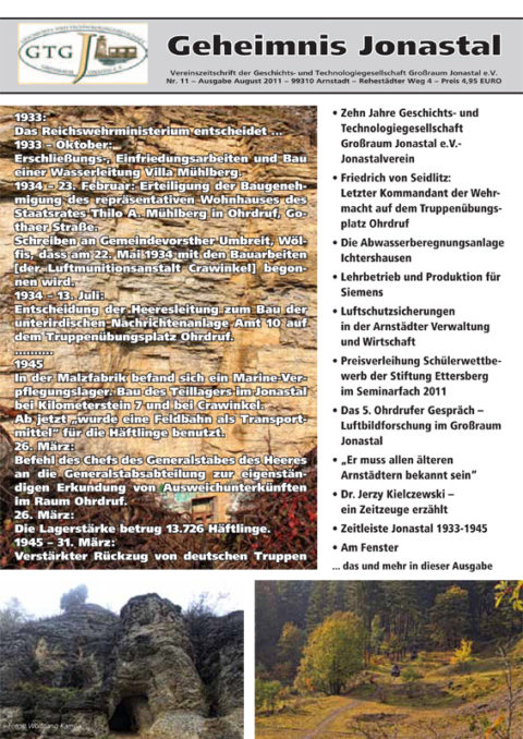 Geheimnis Jonastal Nr. 11 – Jubiläumsausgabe 10 Jahre GTGJ e.V ...